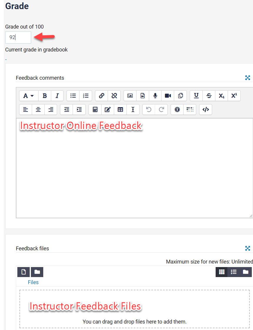 Moodle - Grading an Assignment - Online Grading (staff/faculty) - IT ...