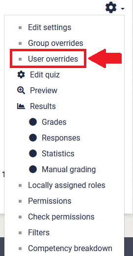Moodle - Quiz time extension / user override - IT Knowledge Base - RRU Wiki
